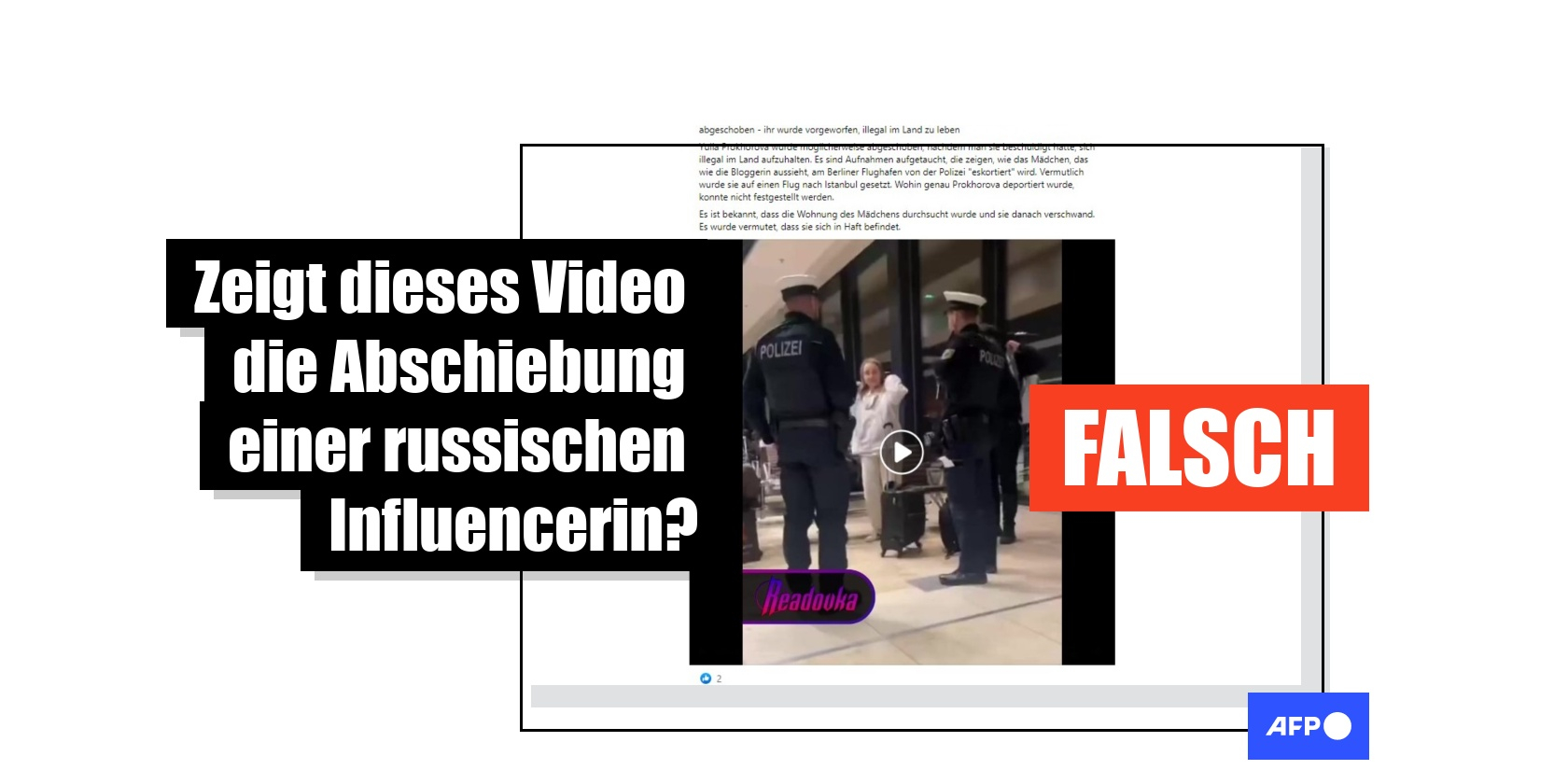 Video zeigt nicht, wie prorussische Influencerin abgeschoben wird ...